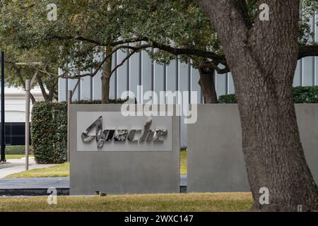 Apache’s sign at their headquarters in Houston, Texas Stock Photo - Alamy