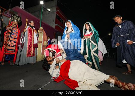 Non Exclusive: Actors take part during representation of the last ...