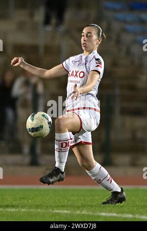 Woluwe, Belgium. 29th Mar, 2024. Referee Mehdi Britel with assistant ...