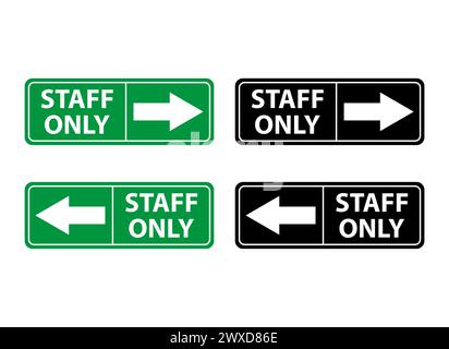 Set of Only staff icon, danger zone symbol, safety entry person sign ...