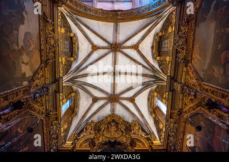 Marble ceiling with golden beams decorated with floral motifs from the ...