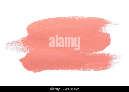 Textured peach color brush strokes isolated on white background Stock ...