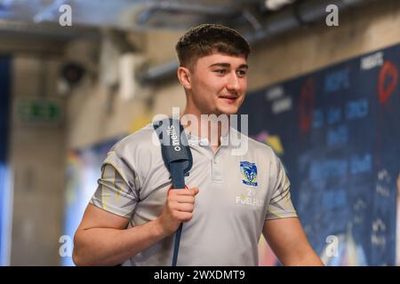 Tom Whitehead of Warrington Wolves arrives ahead of the Betfred Super ...