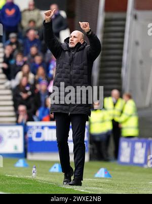 Glasgow Rangers Philippe Clement gestures arrives off coach ahead of ...