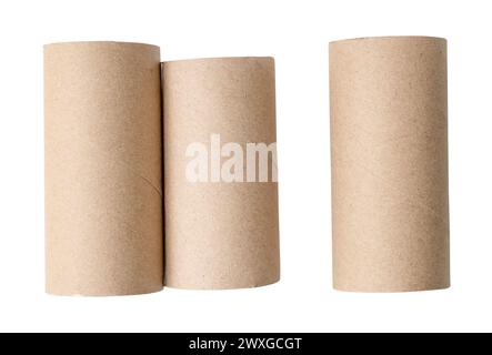 Front view of tissue paper core is isolated on white background with ...