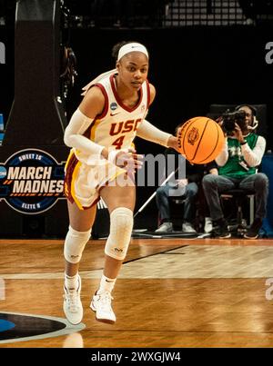 USC Trojans guard Kayla Williams (4) during the first round of NCAA ...