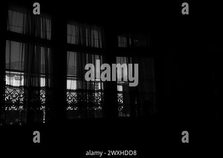 Dark Suburbia - shadowy interior view from interior of a house Stock ...
