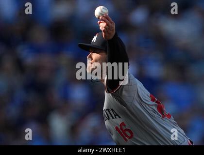 MAR 30, 2024: Minnesota Twins relief pitcher Steven Okert (16) brings a ...