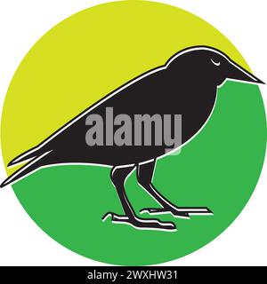 Common starling bird icon cute cartoon wild animal symbol wildlife ...