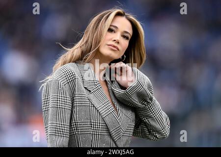 Giulia Diletta Leotta, a television host, during the Serie A football ...