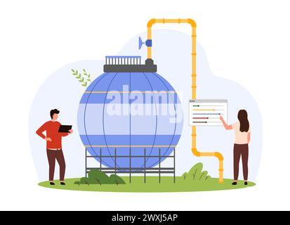 Natural gas storage tank inspection on gas station, energy production ...