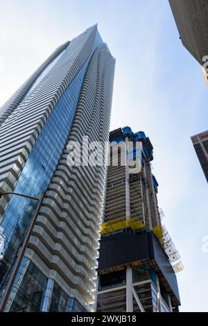 The One, construction site of a skyscraper tower in the intersection of ...