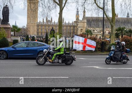 Motorcycle enthusiasts on the streets of Westminster, London during ...