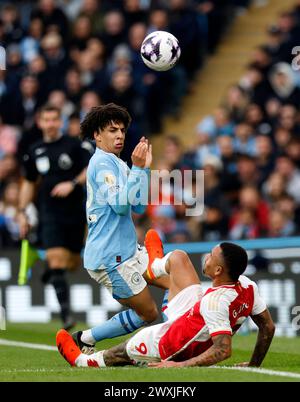 Rico Lewis Of Manchester City Brings the ball forward during the ...