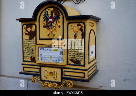 Vintage postage stamp machine, Villach, Carinthia, Austria Stock Photo ...