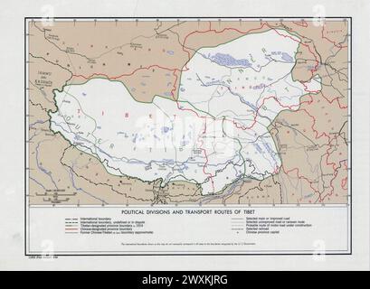 CIA Map - Political Divisions and Transport Routes of Tibet ca. 1948 ...