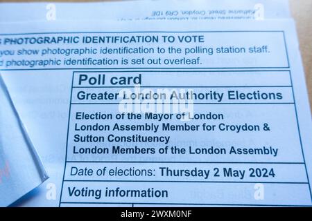 UK electoral poll card with photo ID driving license as document Stock ...