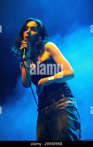 British duo, Wasia Project, performing at the Velodrom in Berlin, while ...