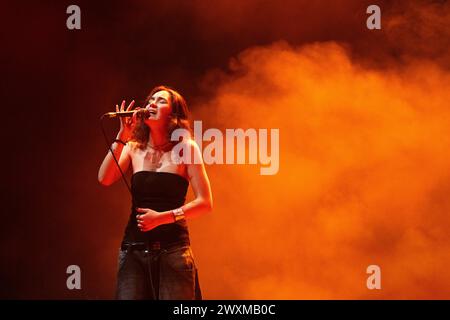 British duo, Wasia Project, performing at the Velodrom in Berlin, while ...