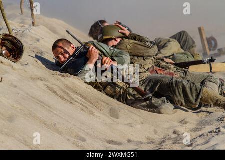 World War II Infantry Shell hole Nazi Germany German soldiers troop men ...