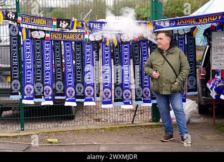 Leicester City scarves for sale ahead of the Sky Bet Championship match ...