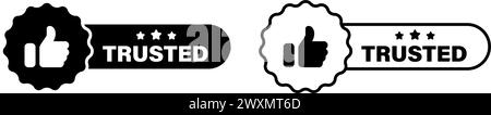 Trusted icon symbol inscription basic simple design Stock Vector Image ...