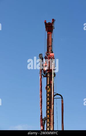 CFA continuous flight auger, combined piling and drilling rig with blue ...
