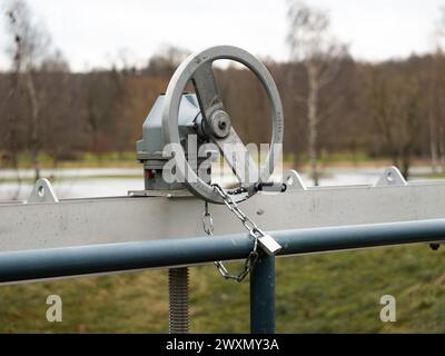 Close up of water sluice valve (SV) concrete markers on UK residential ...