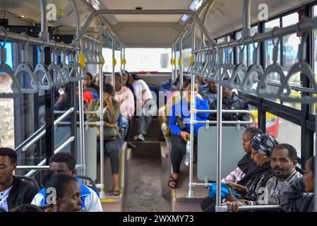 Addis Ababa, Ethiopia. 26th Mar, 2024. An electric bus is seen in Addis ...