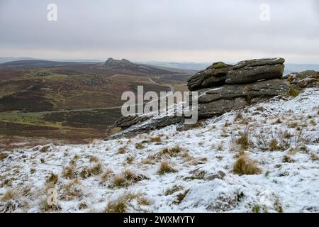 Saddle Tor as viewed from the top of Rippon Tor in Dartmoor National ...