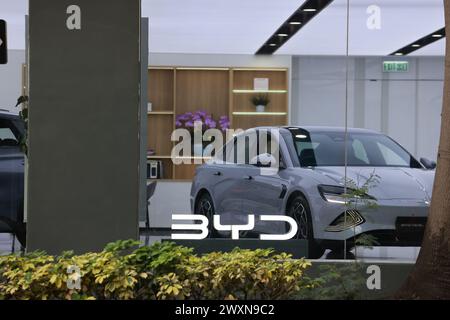 BYD auto showroom in Kowloon bay, Hong kong have been open on November ...