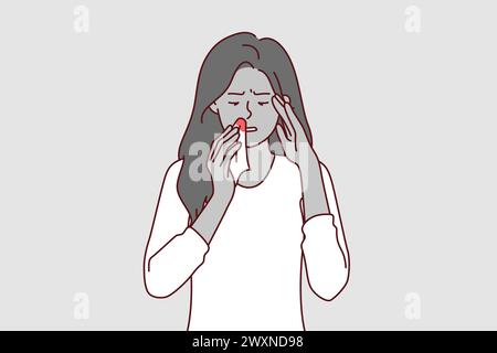 woman bleeding from her nose- vector illustration Stock Vector Image ...