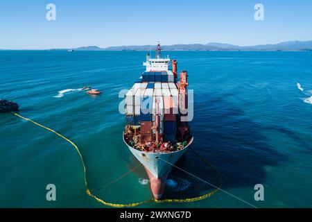 Nakhodka, Russia - November 13, 2021: Aerial view of a RISE SHINE ...