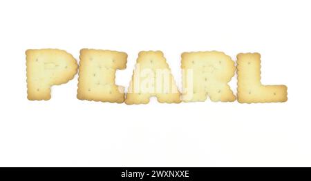 Capital letter shaped biscuits forming word EMPATHY isolated on white ...