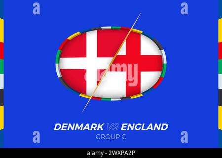 Football icon of England versus Germany in Football Competition. Vector ...