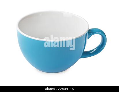 Light blue ceramic cup isolated on white Stock Photo - Alamy