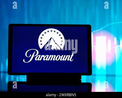 In this photo illustration, Paramount Pictures Corporation logo seen ...