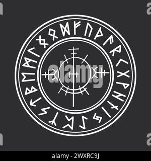 Rune circle Icelandic celtic viking talisman Navigation Compass, frame ...