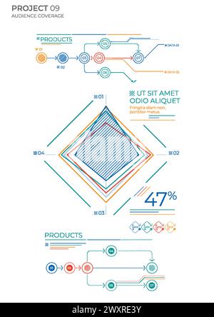 Project elements commercial charts. Modern visual vector illustration ...
