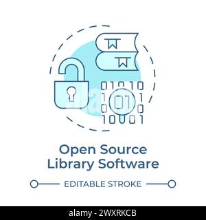 Open source library software blue gradient concept icon Stock Vector ...
