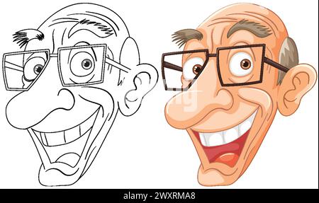 Two cartoon faces showing different emotions Stock Vector Image & Art ...