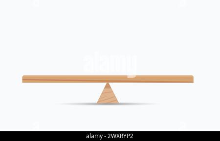 Balance life concept. Balancing wooden plank isolated on white ...