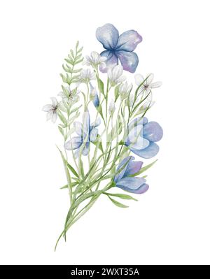 Bouquet floral botanical flowers. Wild spring leaf wildflower isolated ...