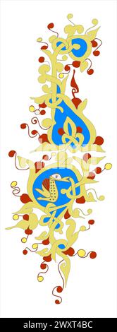 Cyrillic alphabet. Letters. Illustration, drawing of initial letters ...