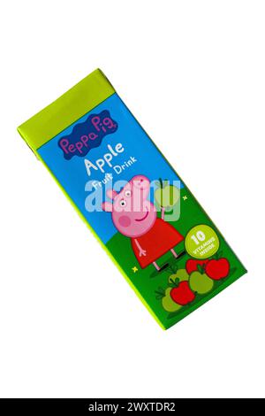 carton of Peppa Pig Apple Fruit Drink isolated on white background ...