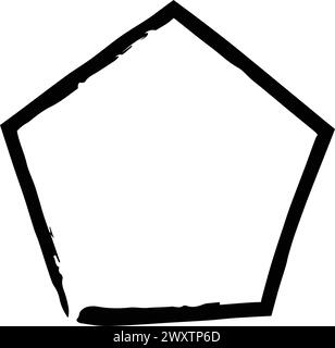 Pentagon grunge texture element frame border shape icon for decorative ...