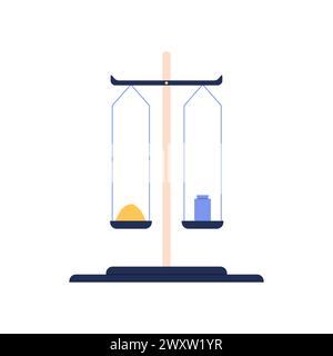 Chemical balance scales with reagent and weight on bowls vector ...