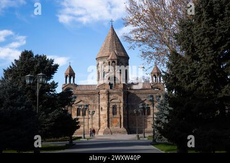 The ancient Echmiadzin Cathedral in Armenia, a historic landmark Stock ...