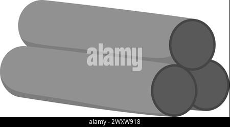 Metal pipes icon. Grey tubes illustration isolated on white background ...