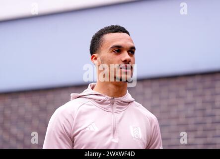 Fulham's Antonee Robinson arrives at the ground ahead of the Premier ...